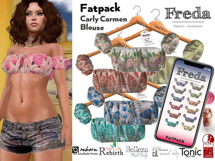 Second Life Marketplace - "Freda" Fatpack Carly Carmen Blouse sheer sexy see-through Top, 12 ...